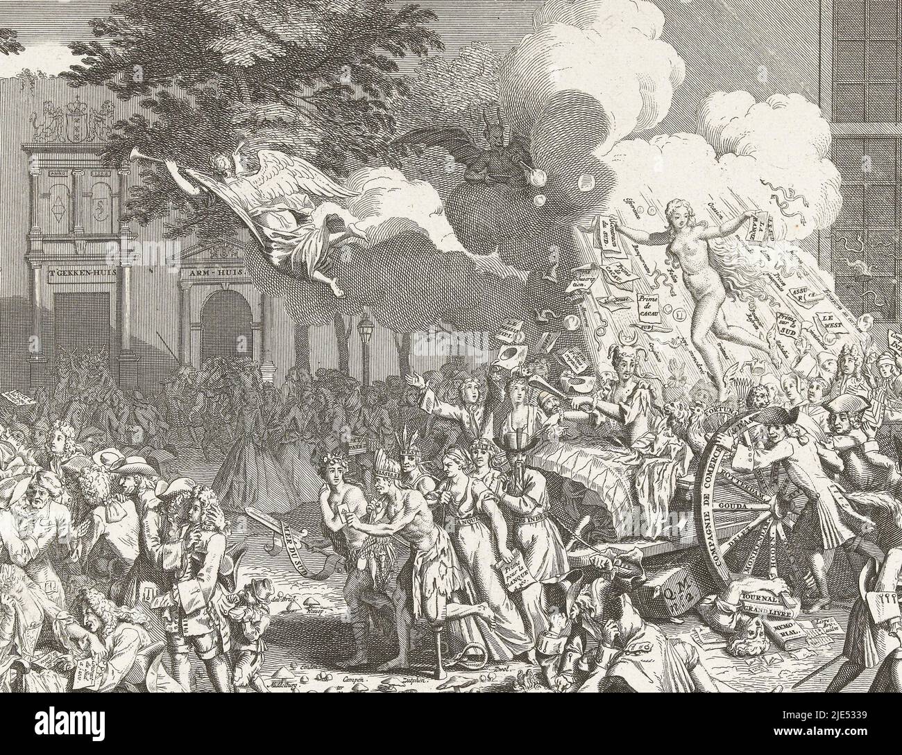 Memorial in memory of the folly of the year 1720. On a large chariot ...