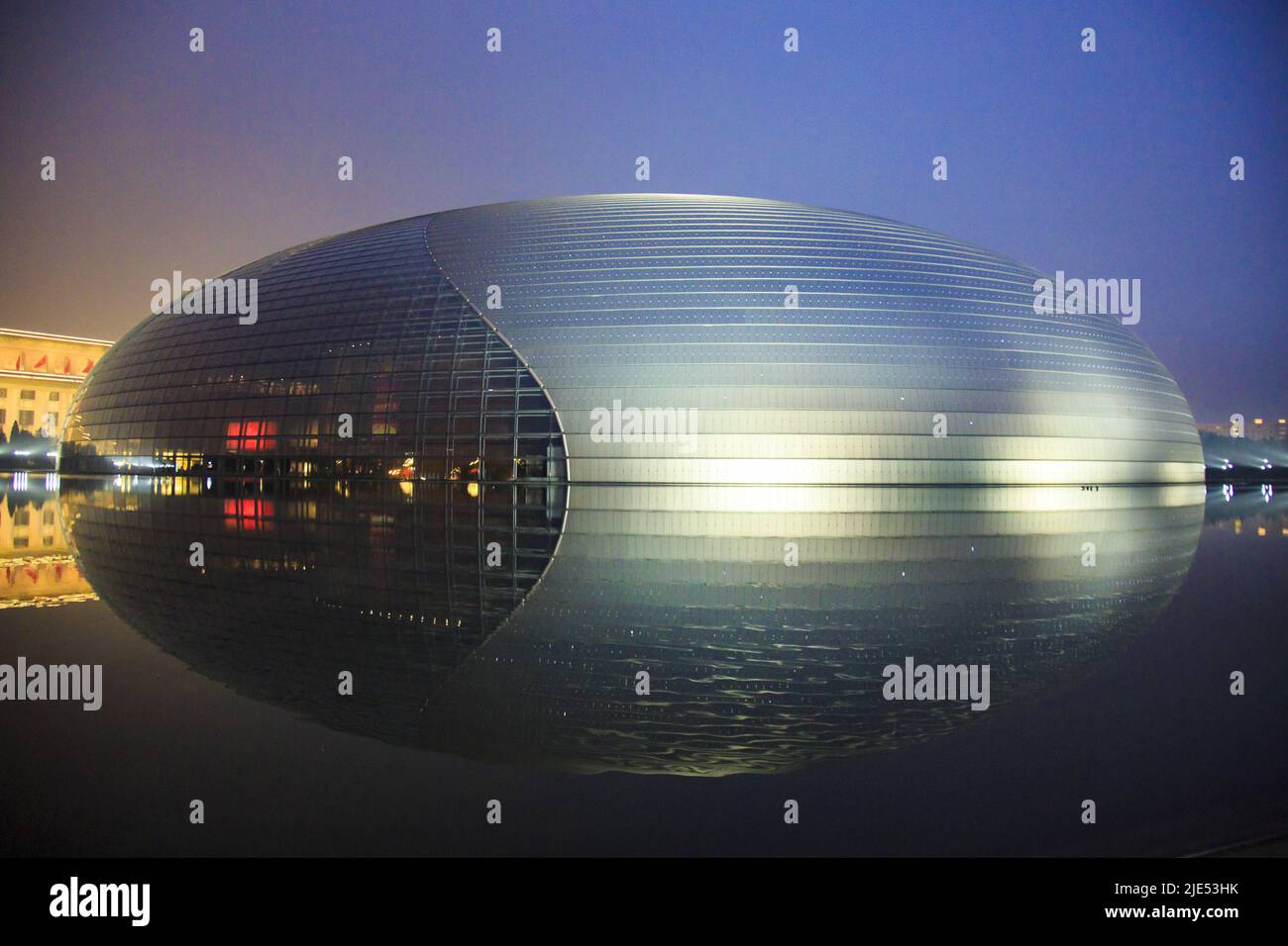 Beijing the national grand theater building reflection location Stock ...
