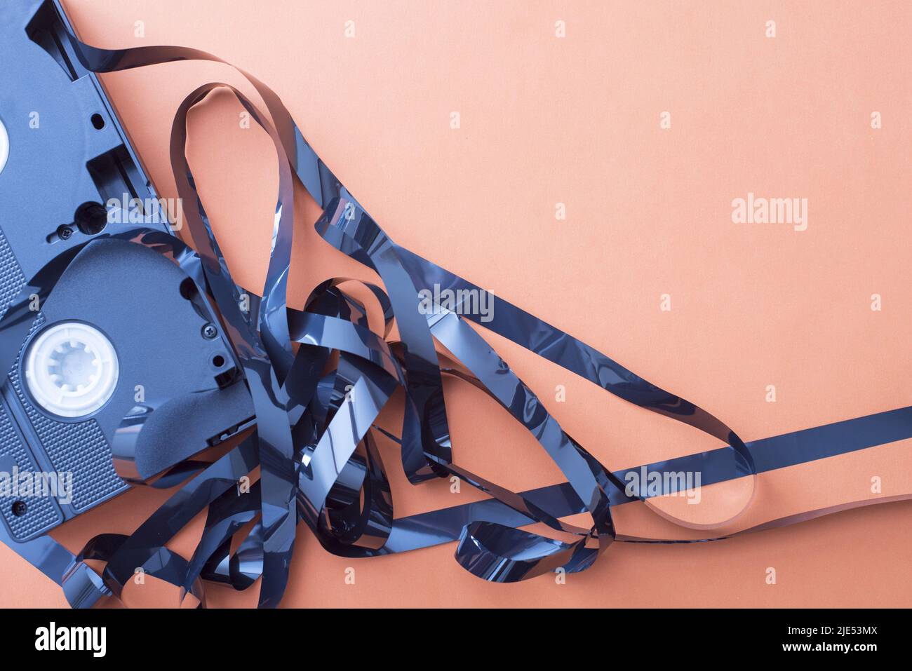 Unwound cassette tape hi-res stock photography and images - Alamy