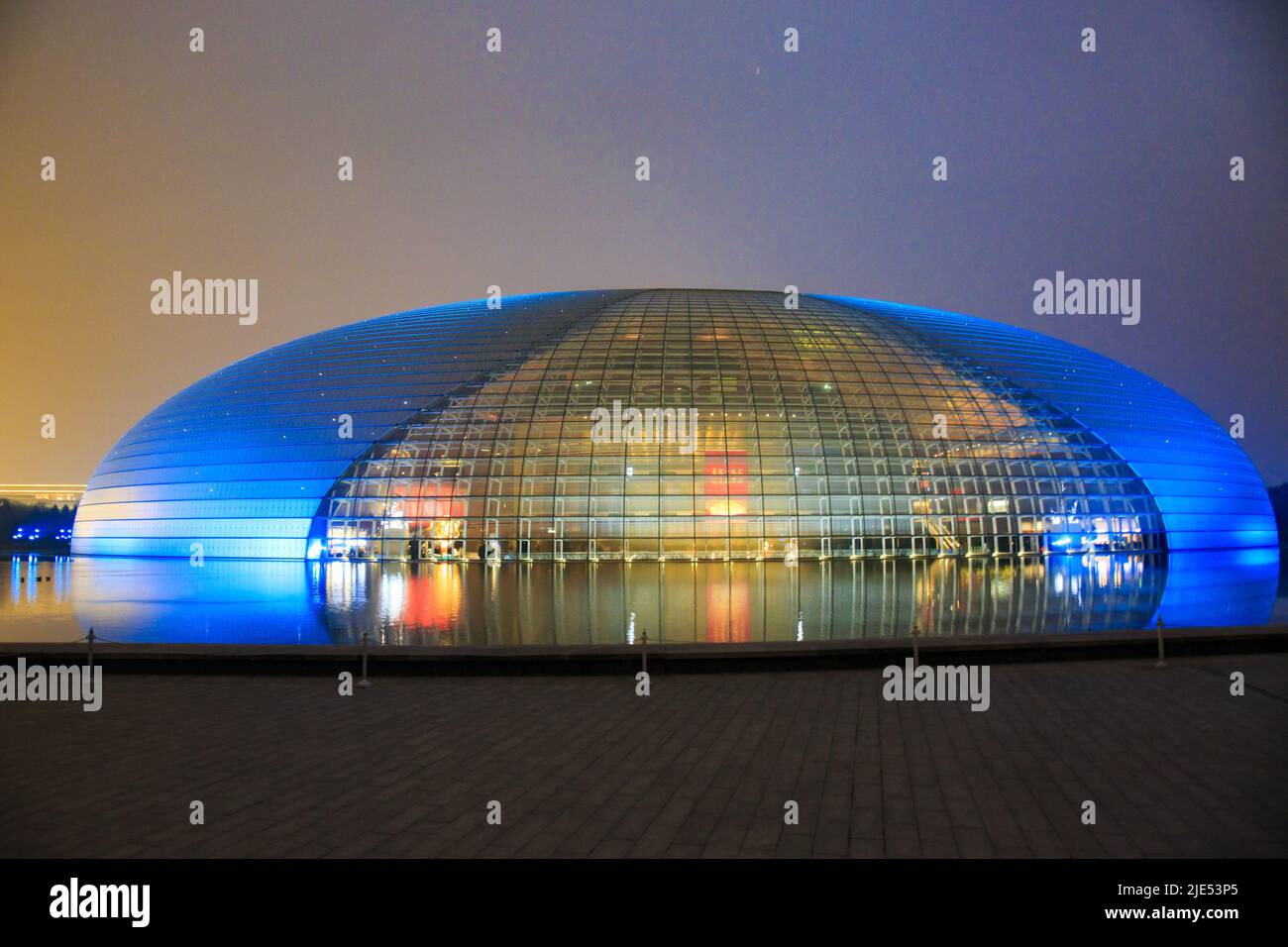 Beijing the national grand theater building reflection location Stock ...