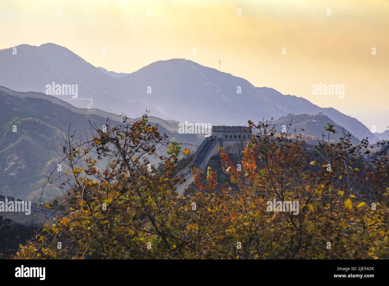Beijing badaling the Great Wall ancient buildings towers Stock Photo ...