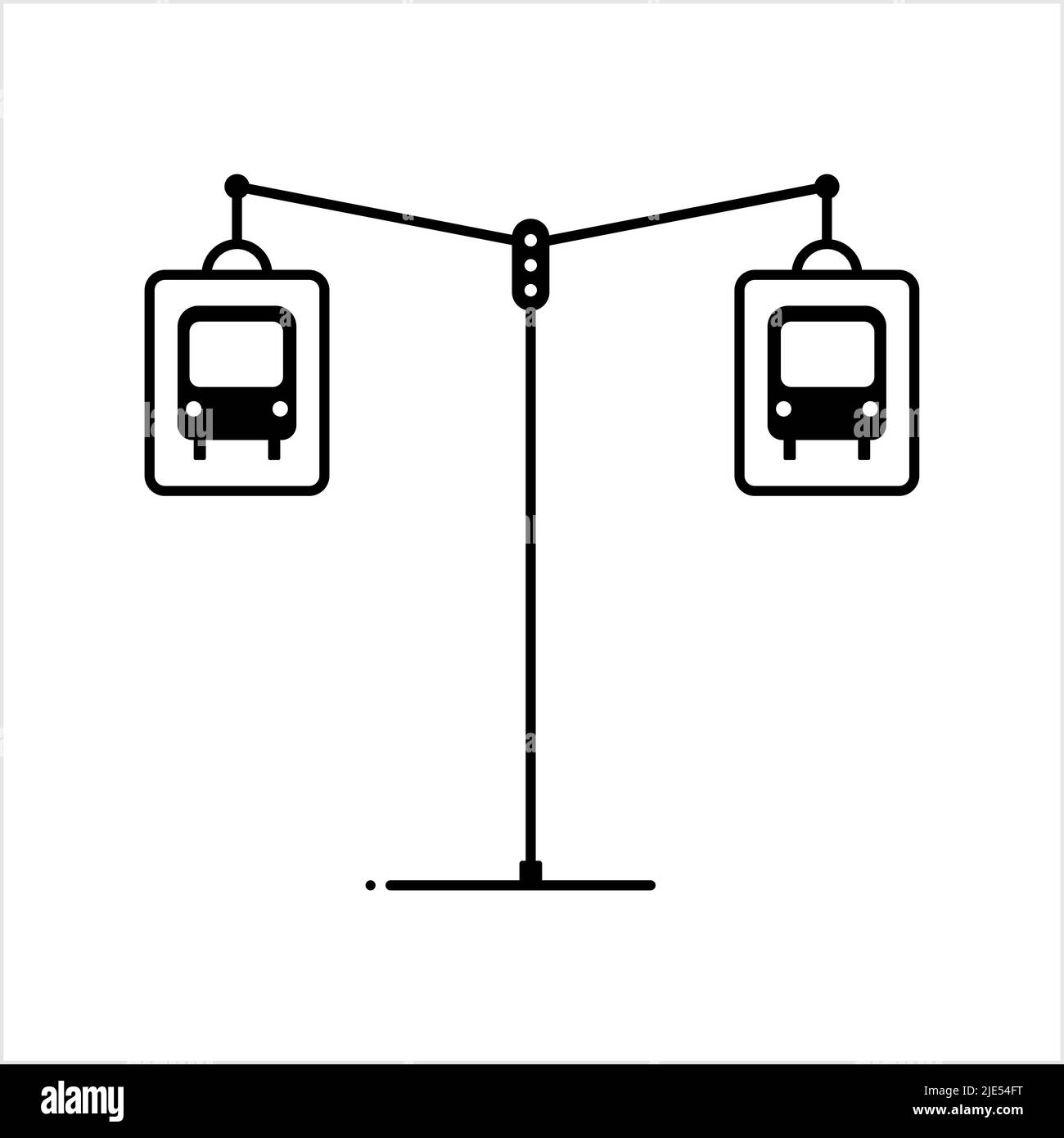 Bus Stop Icon, Designated Place For Passengers To Board Or Get Off From ...