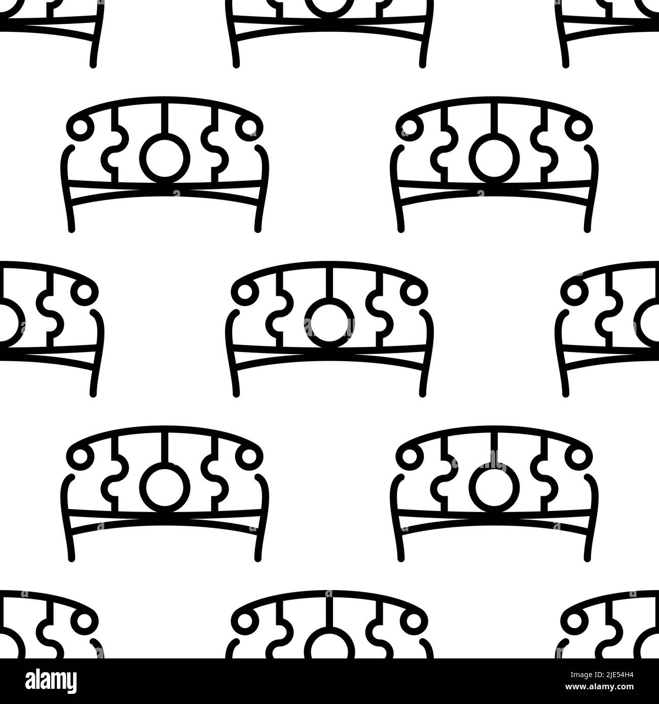 Bench Icon Seamless Pattern, Long Seat, Multi Seat Vector Art ...