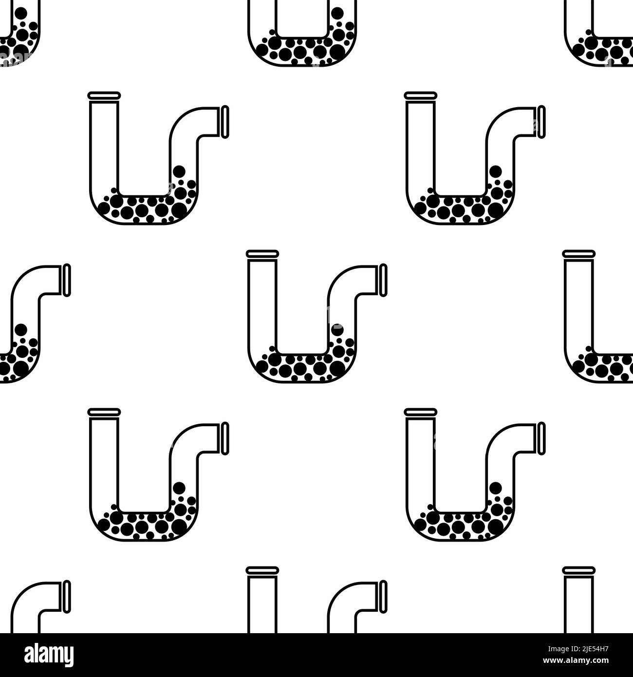 Clogged Pipe Icon Seamless Pattern, Blocked Drain Vector Art ...