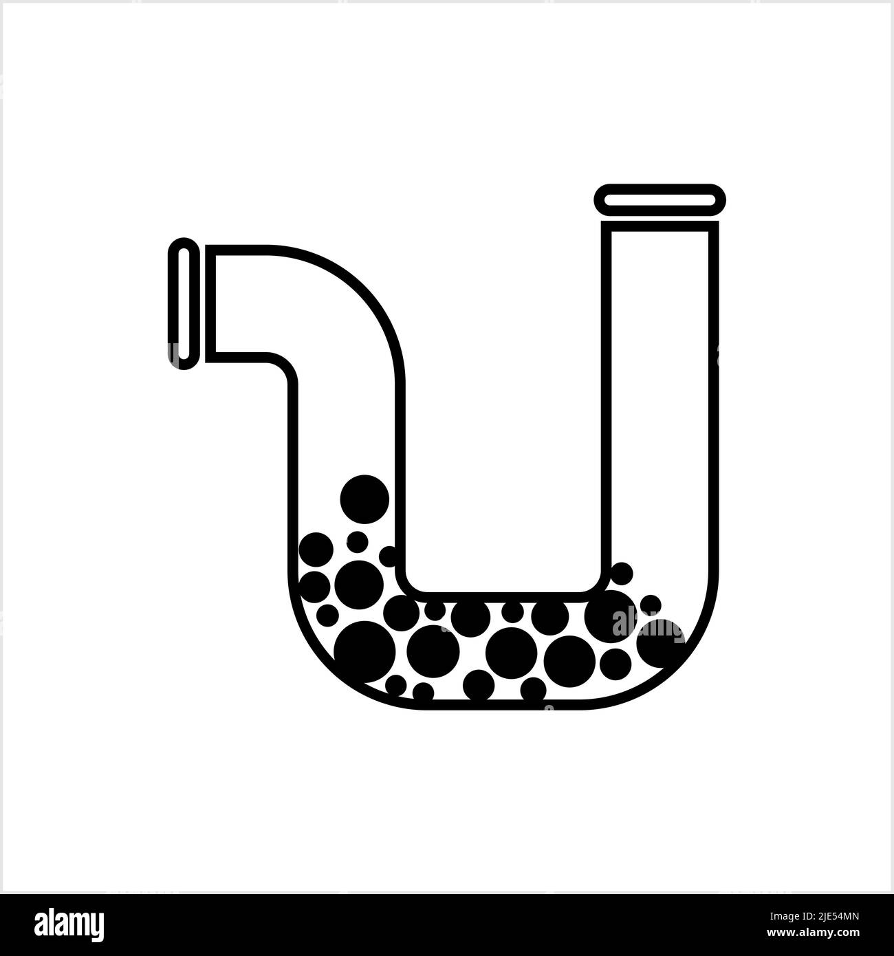 Clogged Pipe Icon, Blocked Drain Vector Art Illustration Stock Vector ...