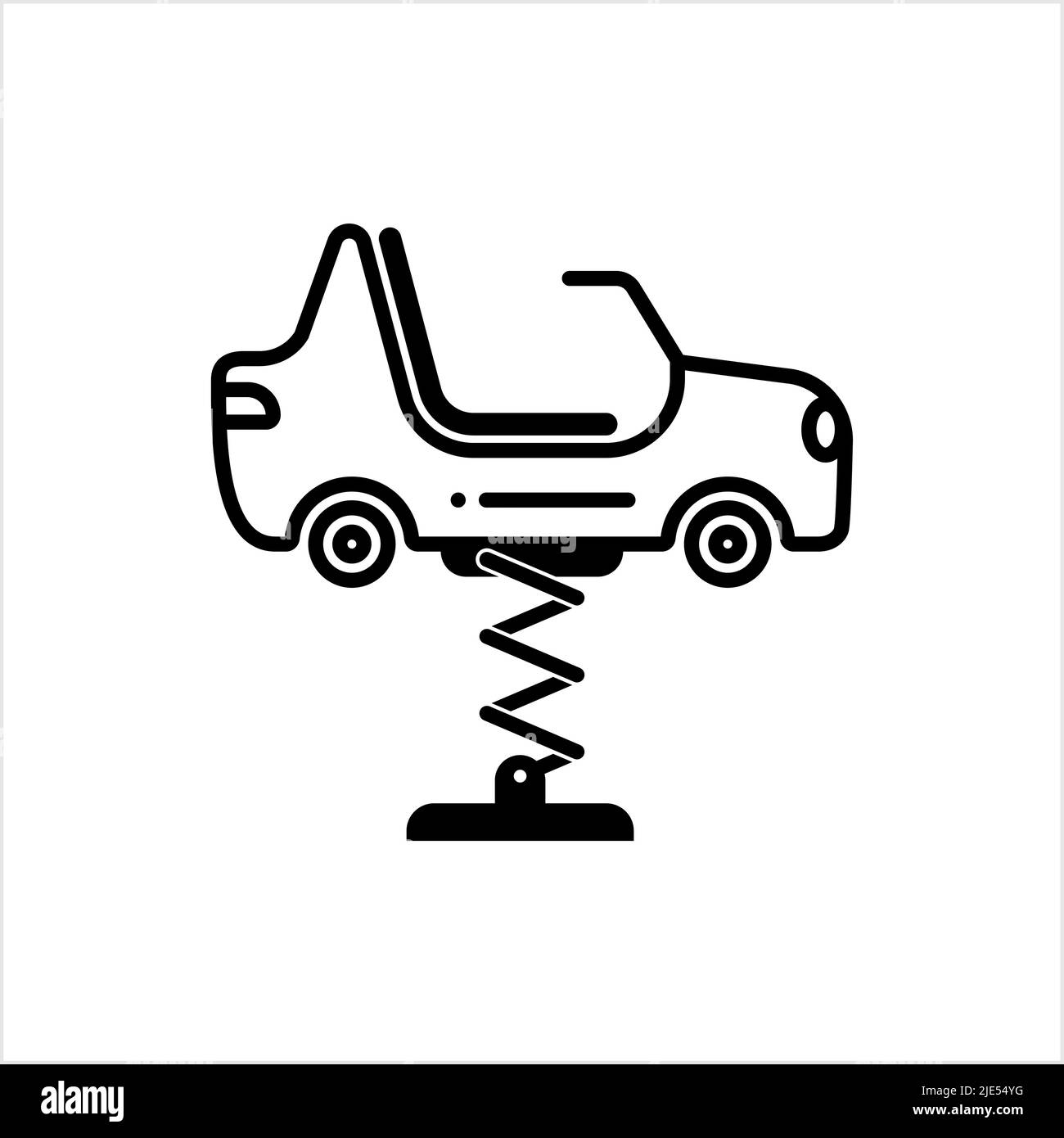 Car Spring Swing Toy Icon, Spring Rider Icon, Rocking Toy Icon Vector ...