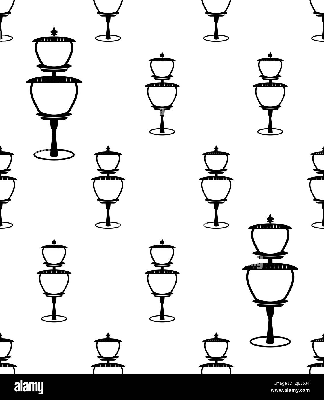 Garden Light Icon Seamless Pattern, Garden Decorative Waterproof Lamp ...
