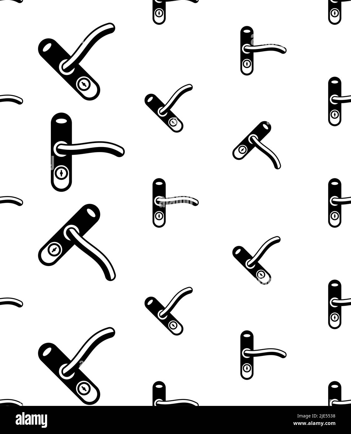 Door Lock Icon Seamless Pattern, Door Latch Vector Art Illustration ...