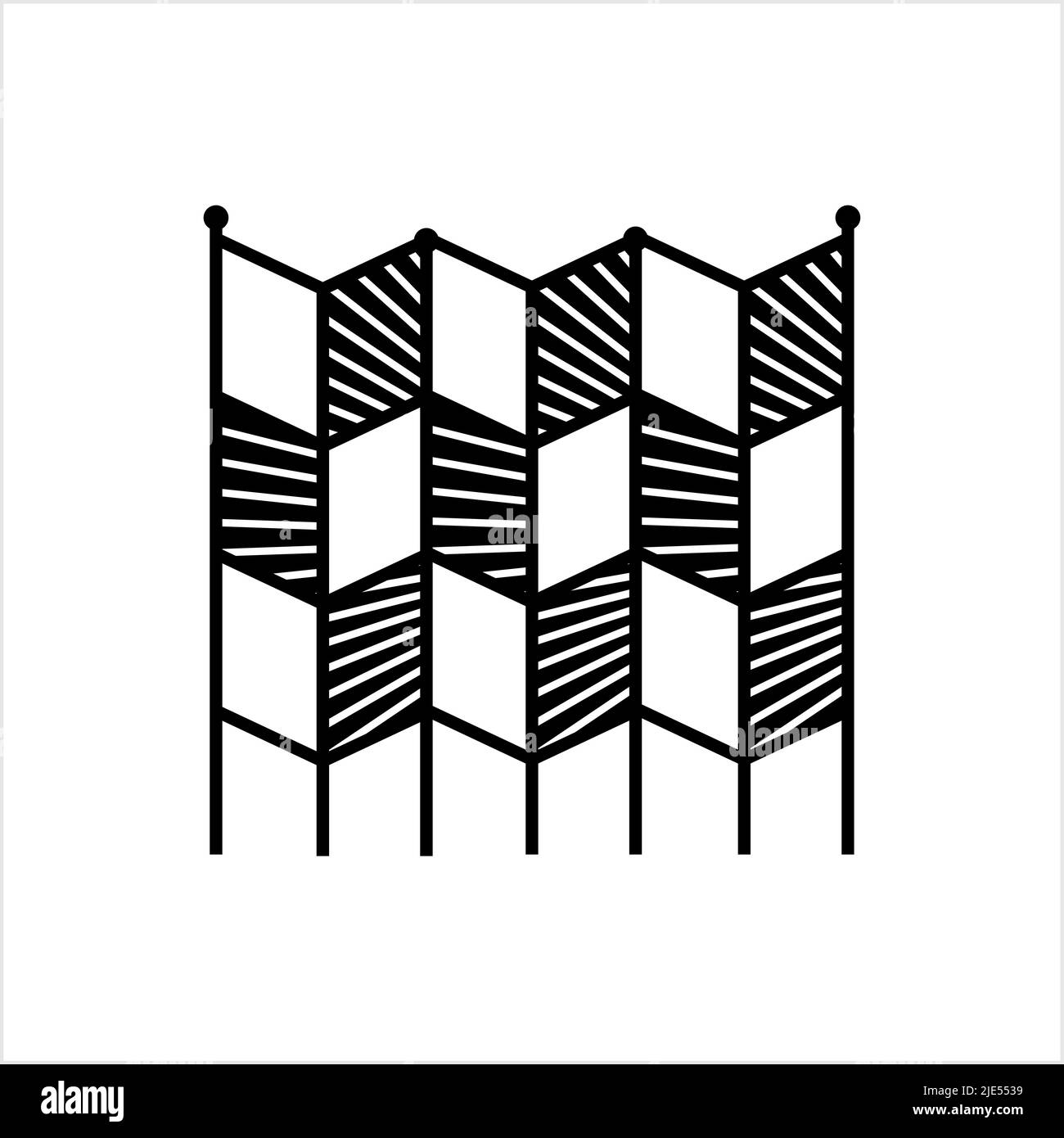 Folding Screen Divider Icon, Space Divider Into Separate Distinct Areas ...