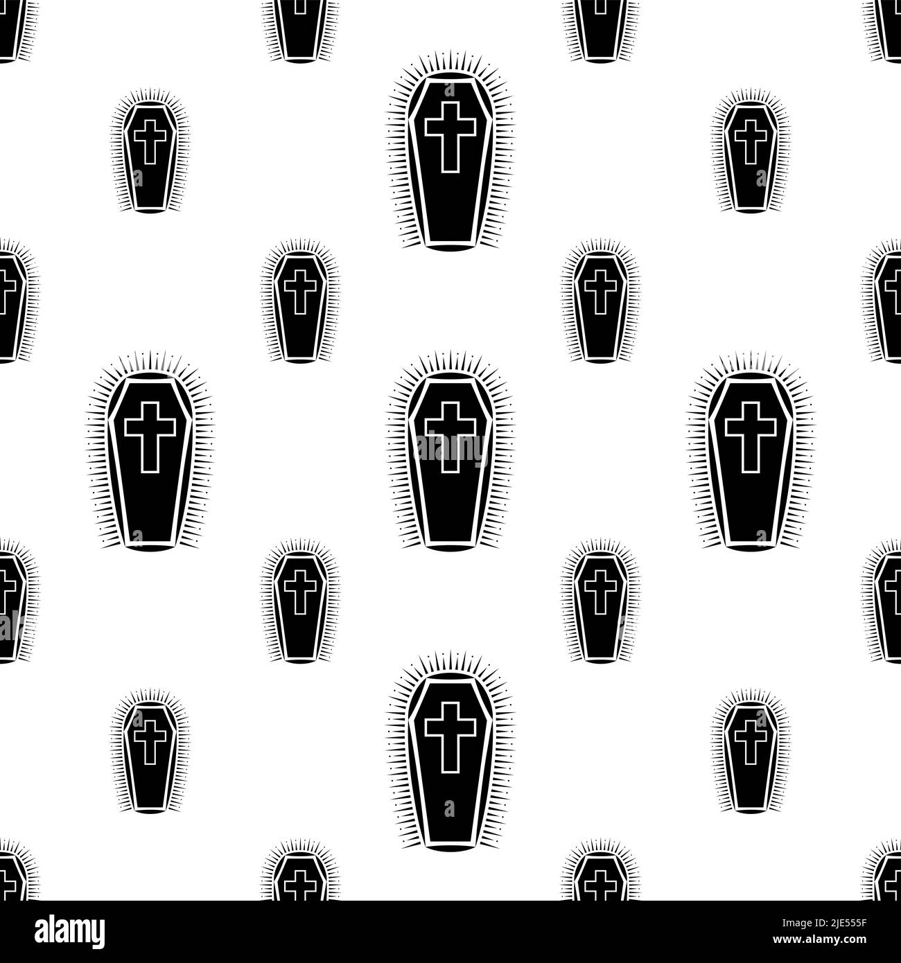 Coffin Icon Seamless Pattern, Coffin Seamless Pattern Vector Art ...