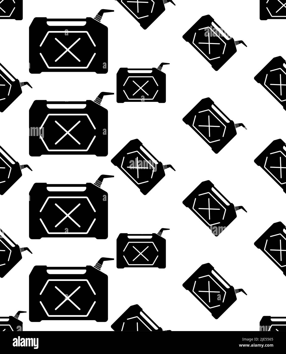 Gasoline Can Icon Seamless Pattern, Fuel Can Vector Art Illustration ...
