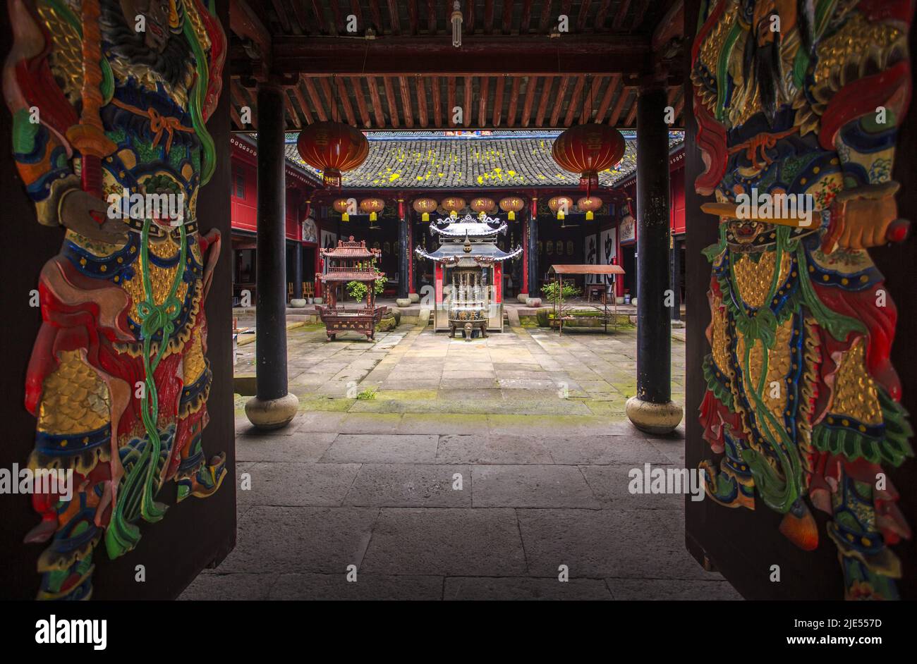 Zhejiang ningbo yinzhou ancestral hall temple ancient buildings Stock ...