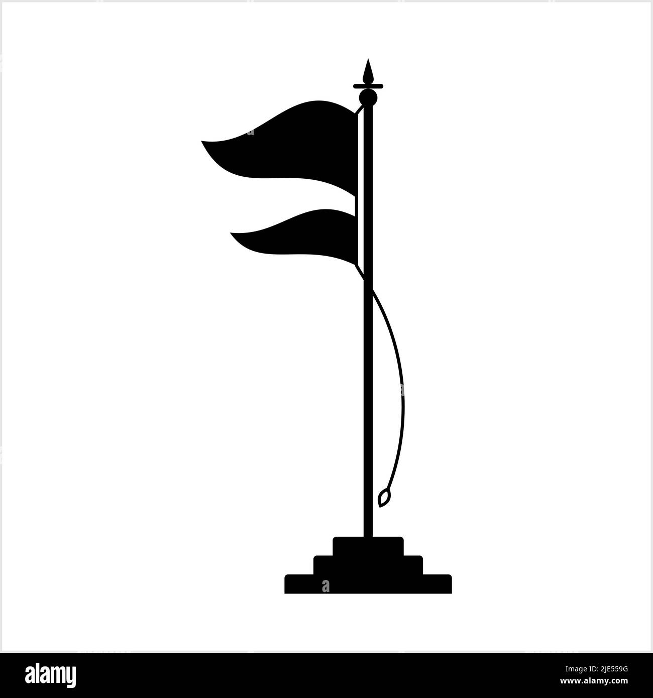Flag Icon, Flag Pole, Flag Pole Marking Vector Art Illustration Stock ...