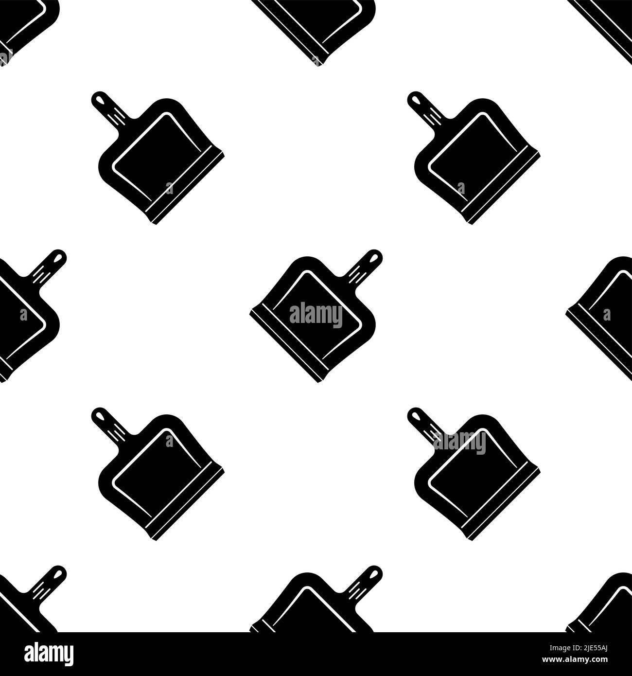 Dust Pan Icon Seamless Pattern, Dust Cleaning Collecting Utensil Vector ...
