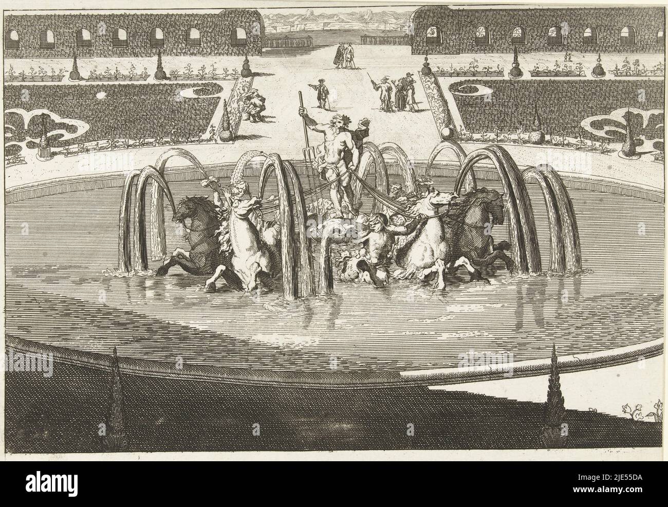 The wagon is pulled by four seahorses. Copy to sheet from series Liure ...