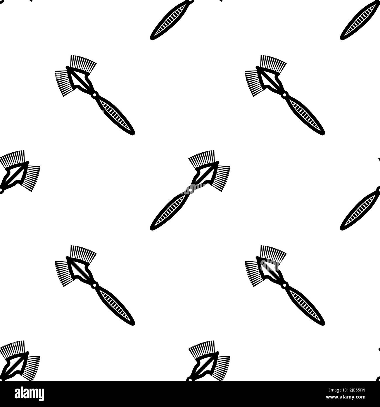 Hair Coloring Brush Icon Seamless Pattern, Hair Color Applicator Brush ...