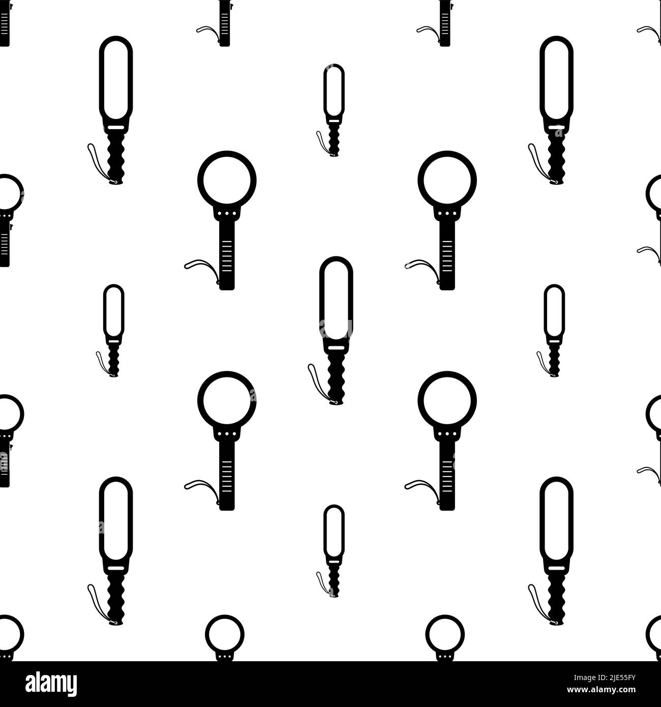 Metal Detector Icon Seamless Pattern, Hand Electronic Metal Detector ...