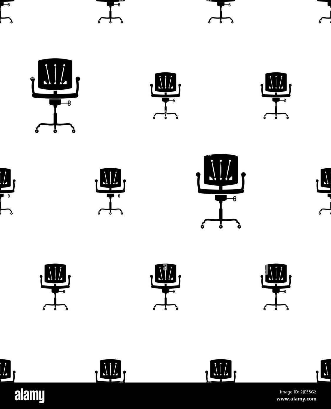 Office Chair Icon Seamless Pattern, Revolving Chair Vector Art ...