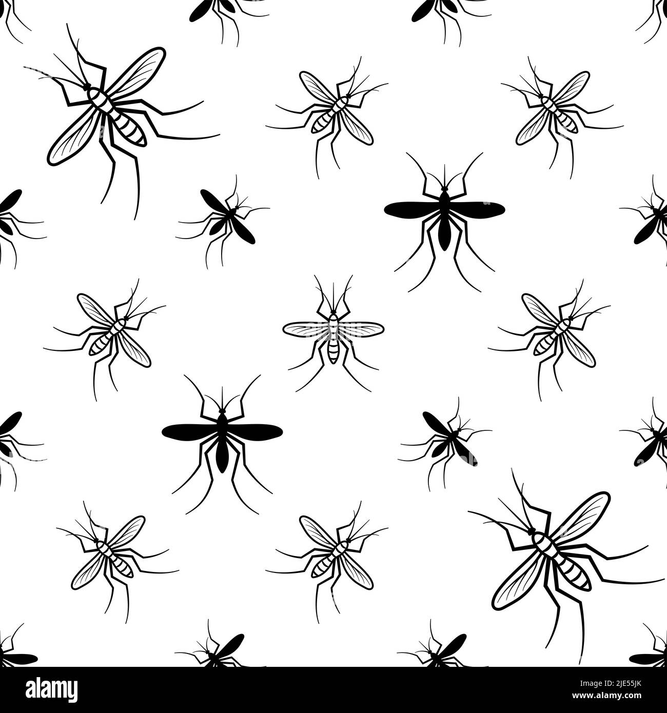 Mosquito Icon Seamless Pattern, Mosquitos Insect Icon Vector Art ...