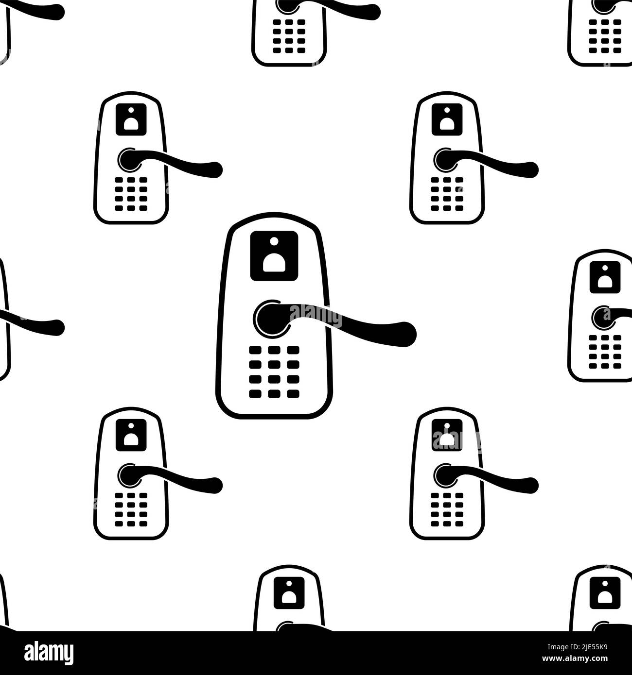 Smart Door Lock Icon Seamless Pattern, Smart Key Pad Security Door Lock ...