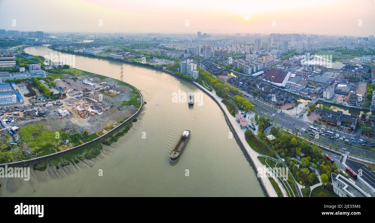 Zhejiang ningbo yinzhou fenghua river river reflection Stock Photo - Alamy