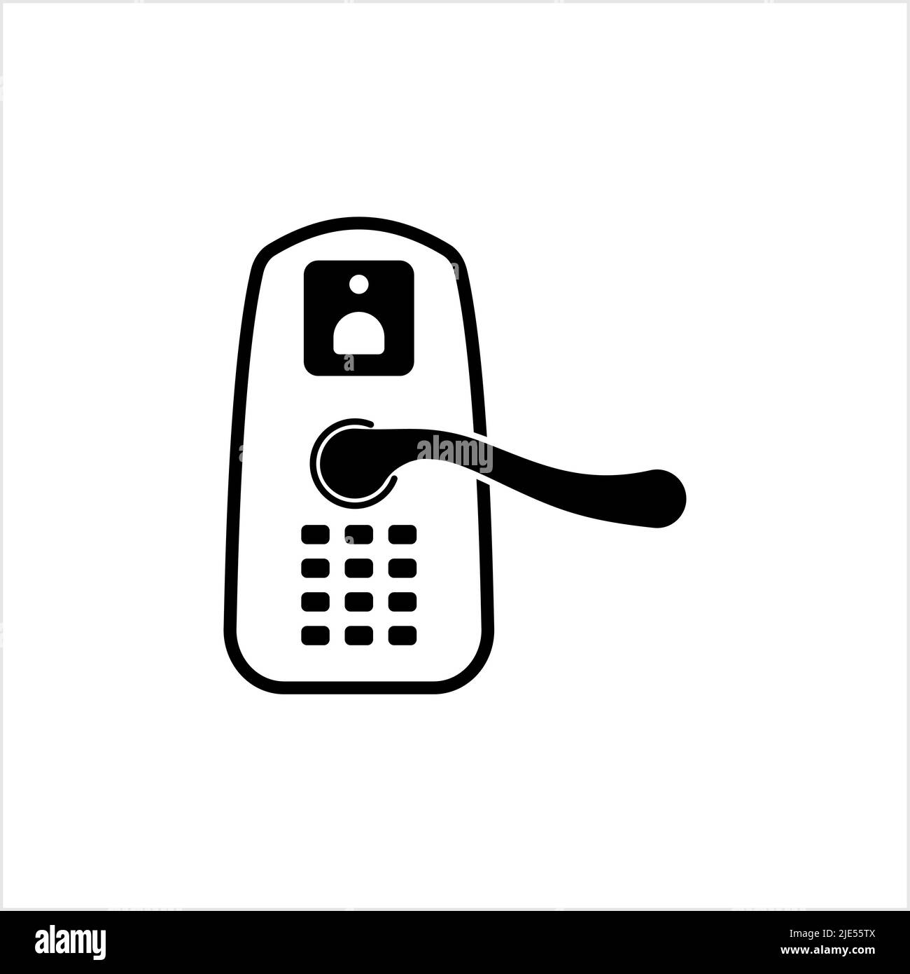 Smart Door Lock Icon, Smart Key Pad Security Door Lock Vector Art ...