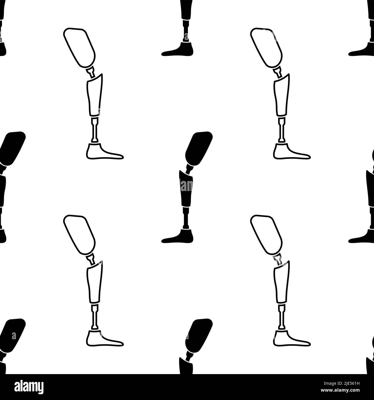 Prosthetic Leg Icon Seamless Pattern, Artificial Device Replacement Of ...