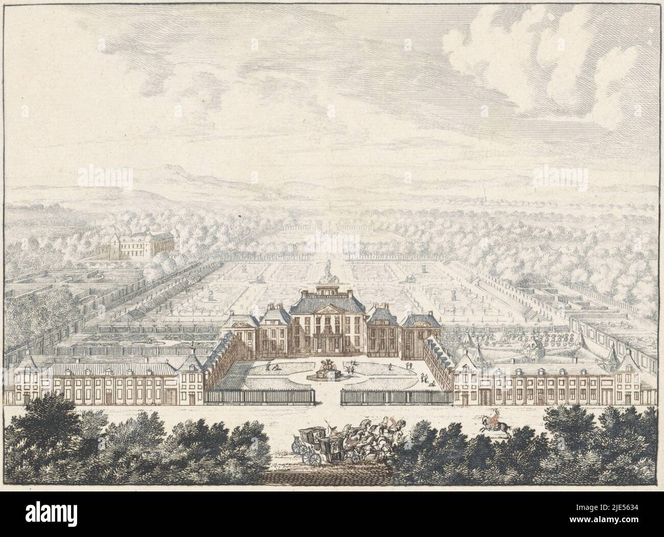 View of the palace and gardens of Het Loo, with the old Loo in the ...