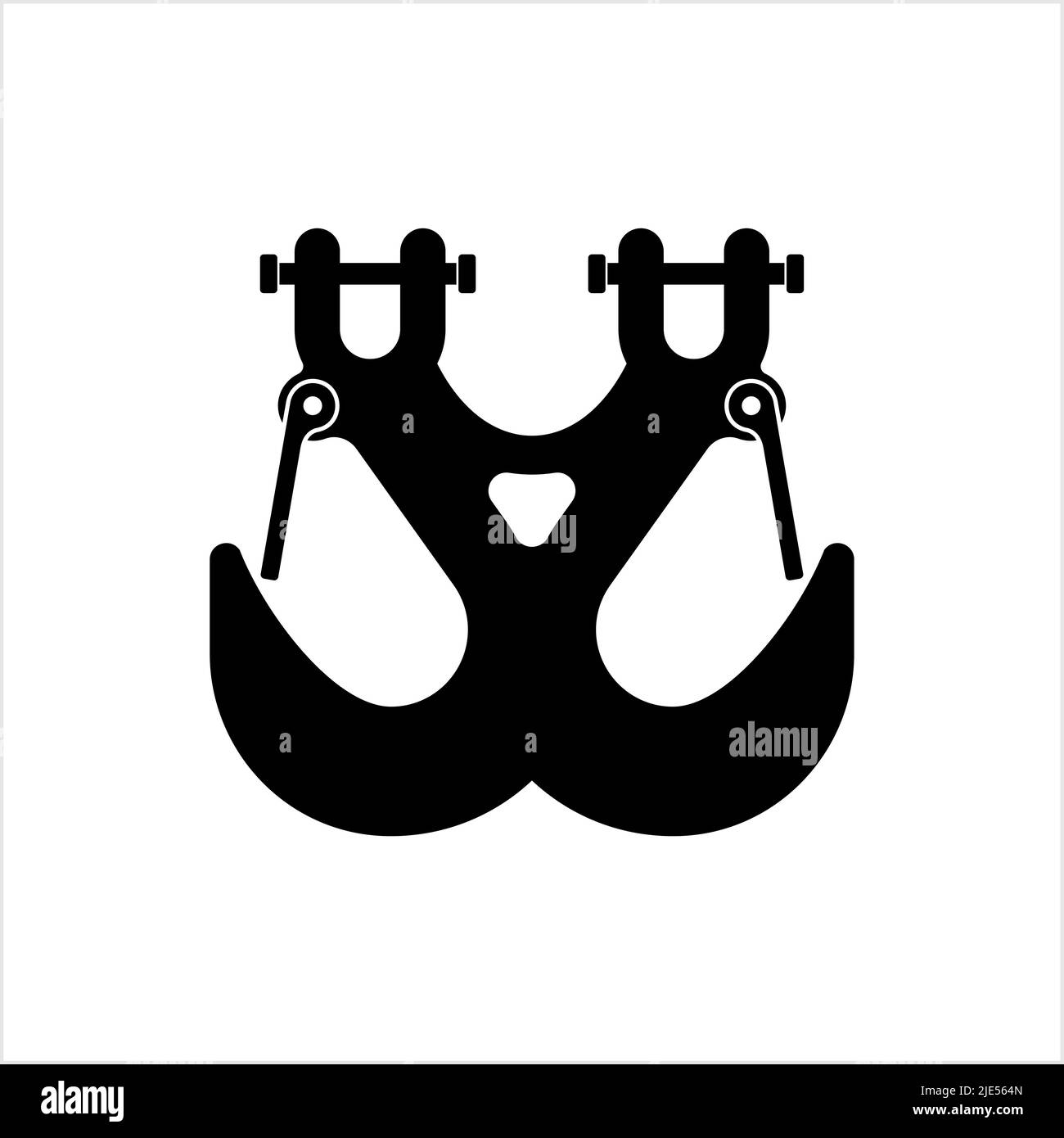 Lifting Hook Icon, Hoist Crane Heavy Weight Lifting Hook Vector Art ...