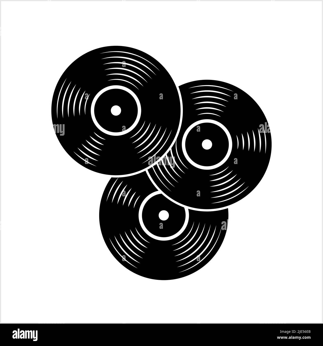 Vinyl Record Icon, Music Phonograph Disc Vector Art Illustration Stock ...