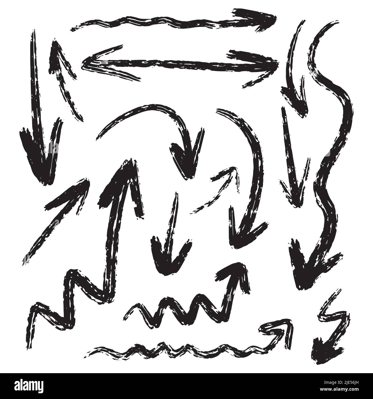 Vector set of doodle hand drawn chalk arrows Stock Vector Image & Art ...