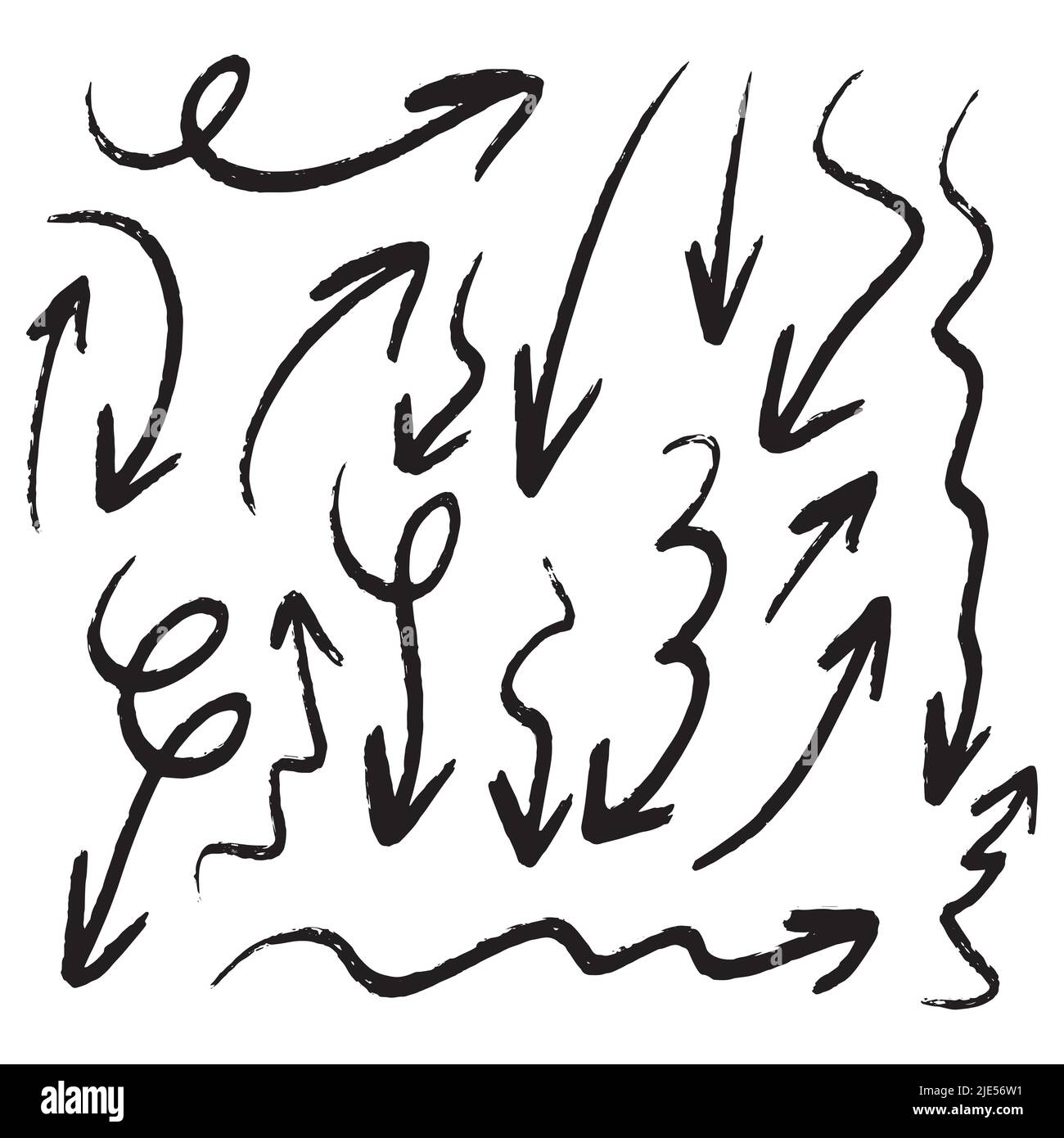 Vector set of doodle hand drawn chalk arrows Stock Vector Image & Art ...