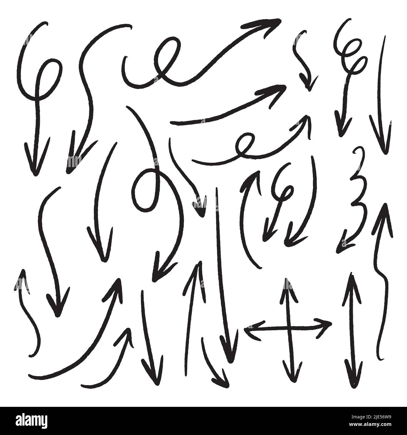 Vector set of doodle hand drawn arrows Stock Vector Image & Art - Alamy