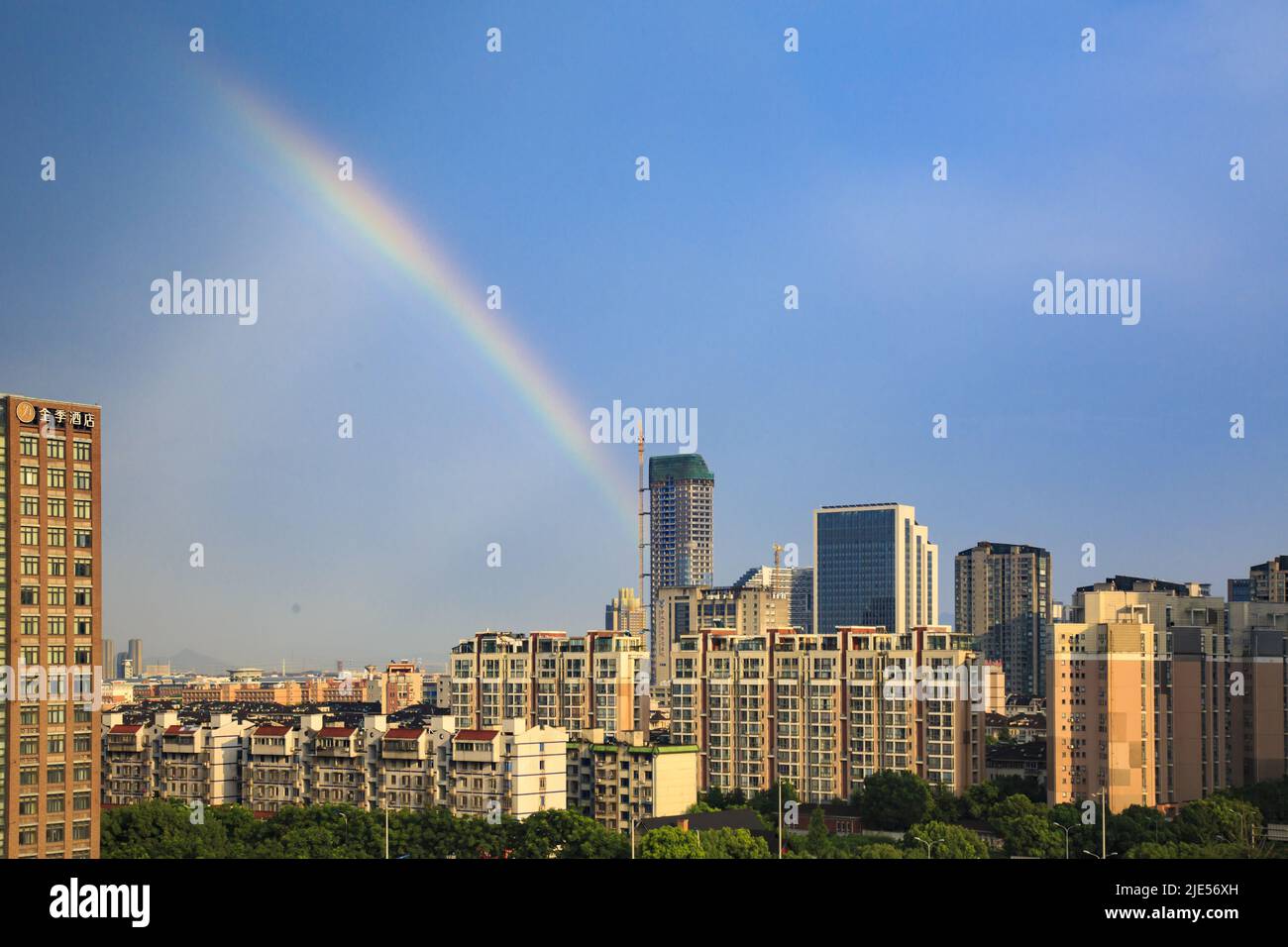 Zhejiang ningbo yinzhou district residential dense roads Stock Photo ...