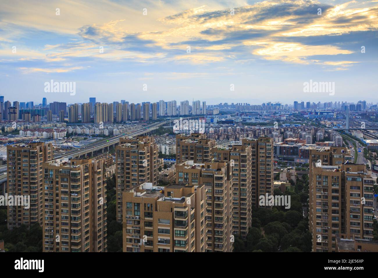Zhejiang ningbo yinzhou district residential dense roads Stock Photo ...