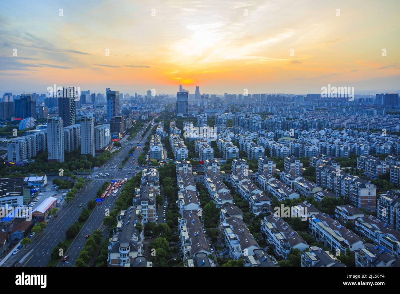 Zhejiang ningbo yinzhou district residential dense roads Stock Photo ...