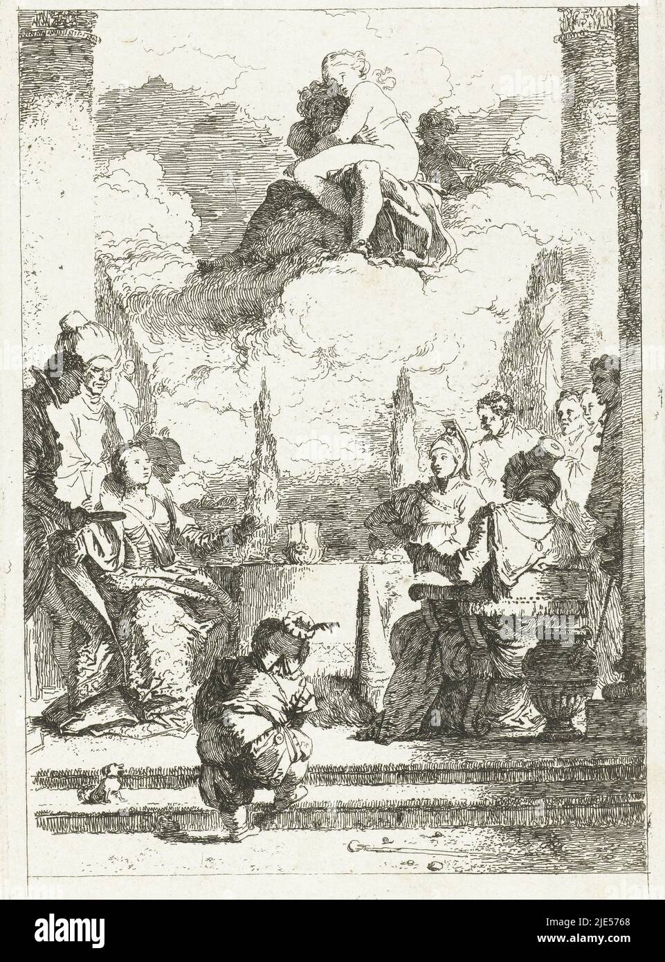 Cleopatra, queen of Egypt, sitting at a table with the Roman army ...