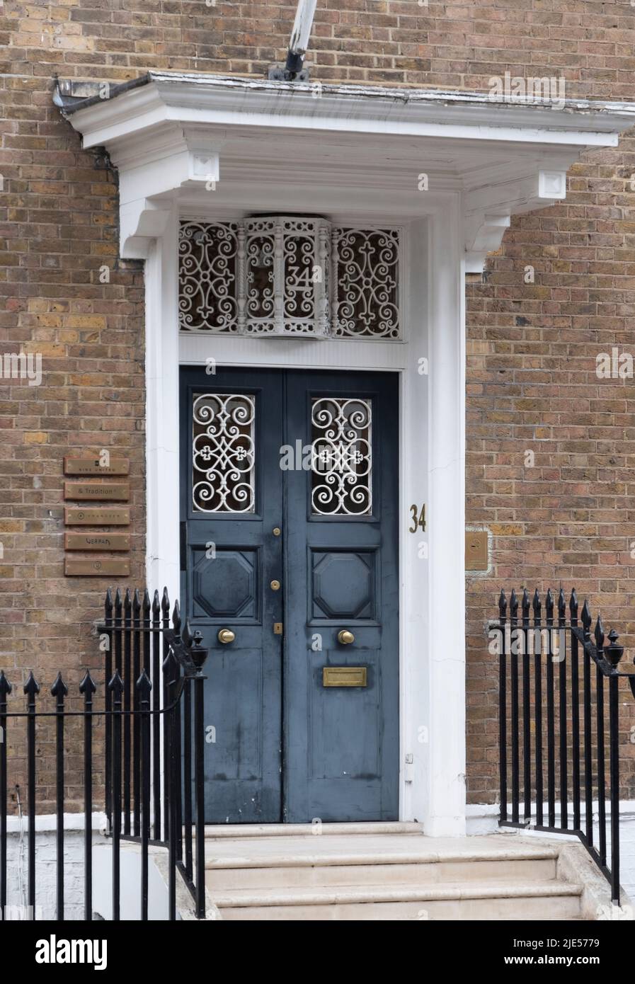 Blue double door,London Stock Photo - Alamy