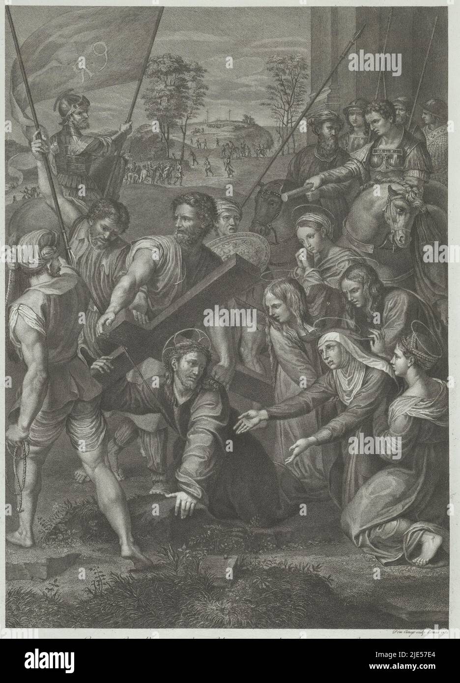 Christ collapses under the weight of the cross he carries on his ...