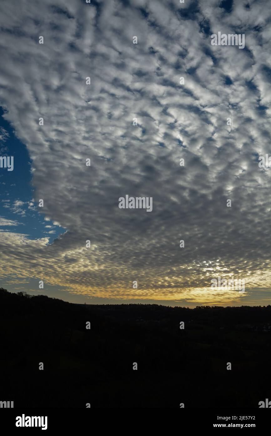 Attractive deck of altocumulus medium level cloud invading the skies ...