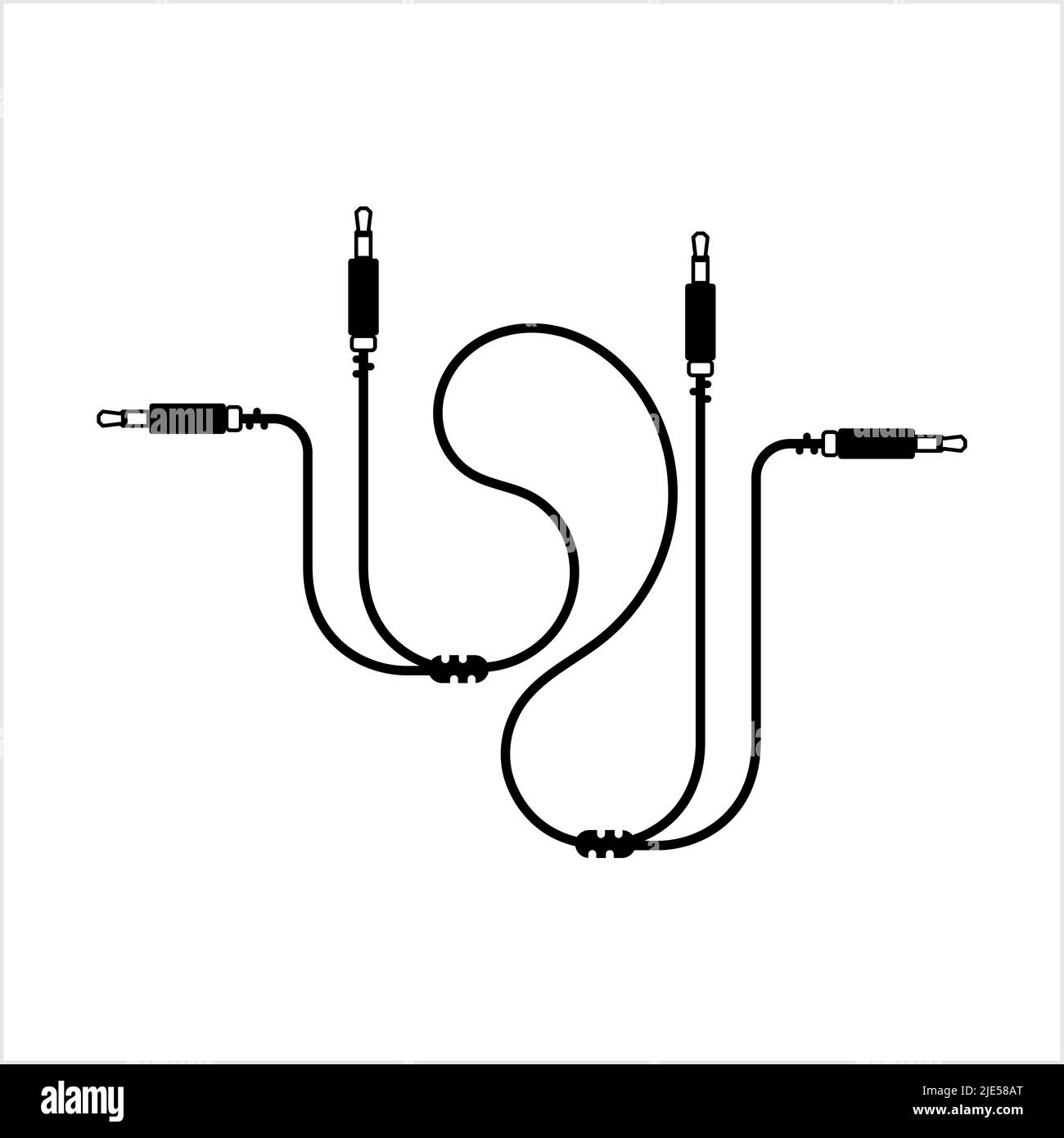 Audio Cable Icon, Plug Wire Vector Art Illustration Stock Vector Image ...