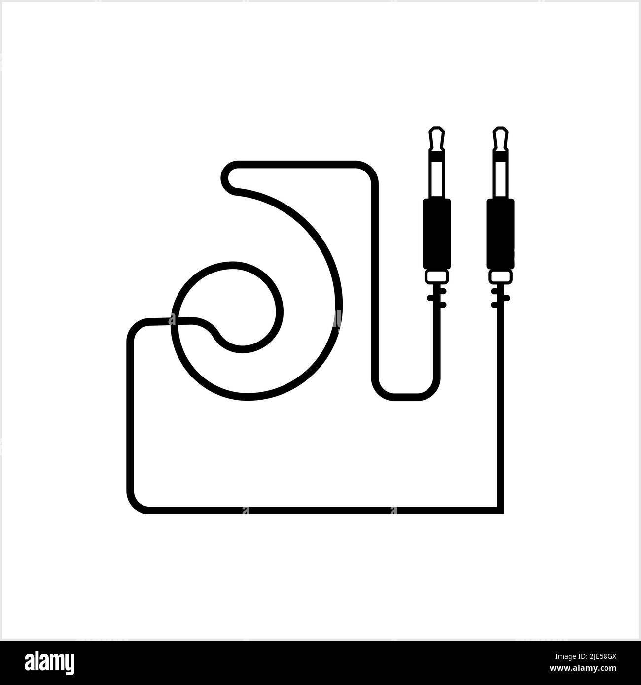 Audio Cable Icon, Plug Wire Vector Art Illustration Stock Vector Image ...