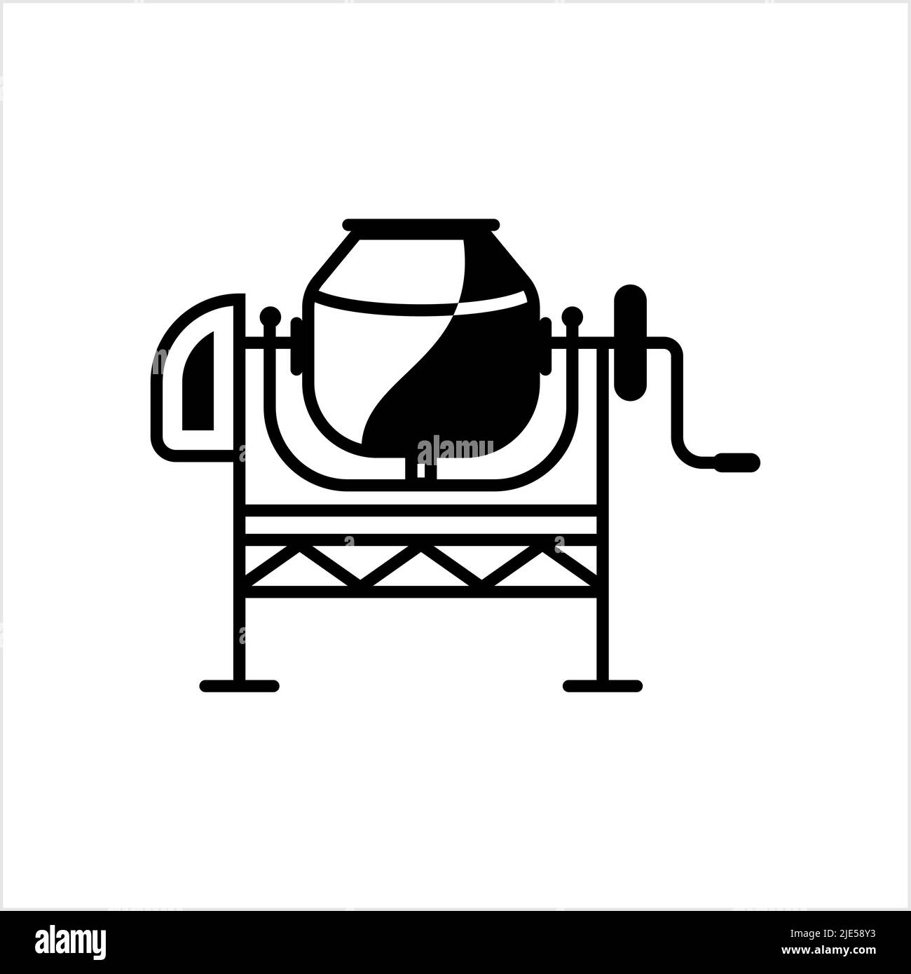 Concrete Mixer, Concrete Mixer Vector Art Illustration Stock Vector ...