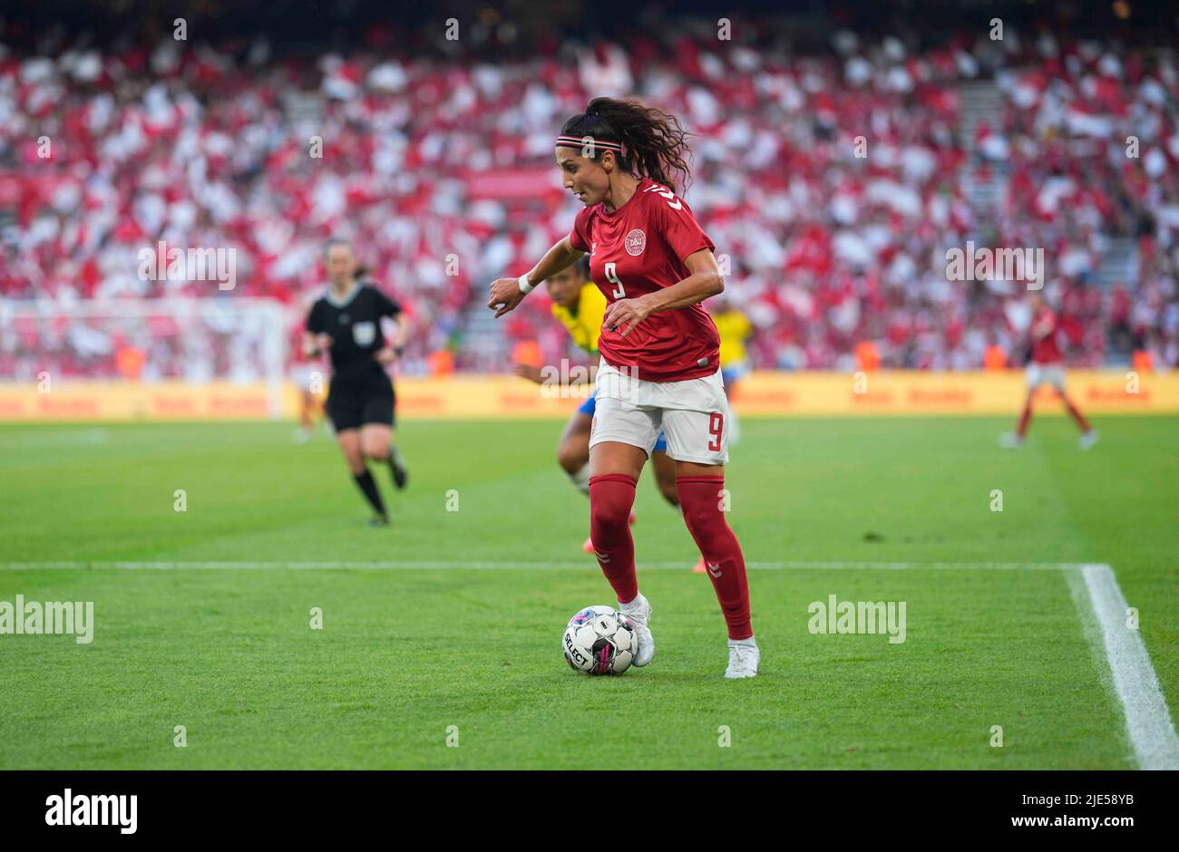 Parken Stadium, Copenhagen, Denmark. 24th June, 2022. Nadia Nadim of ...