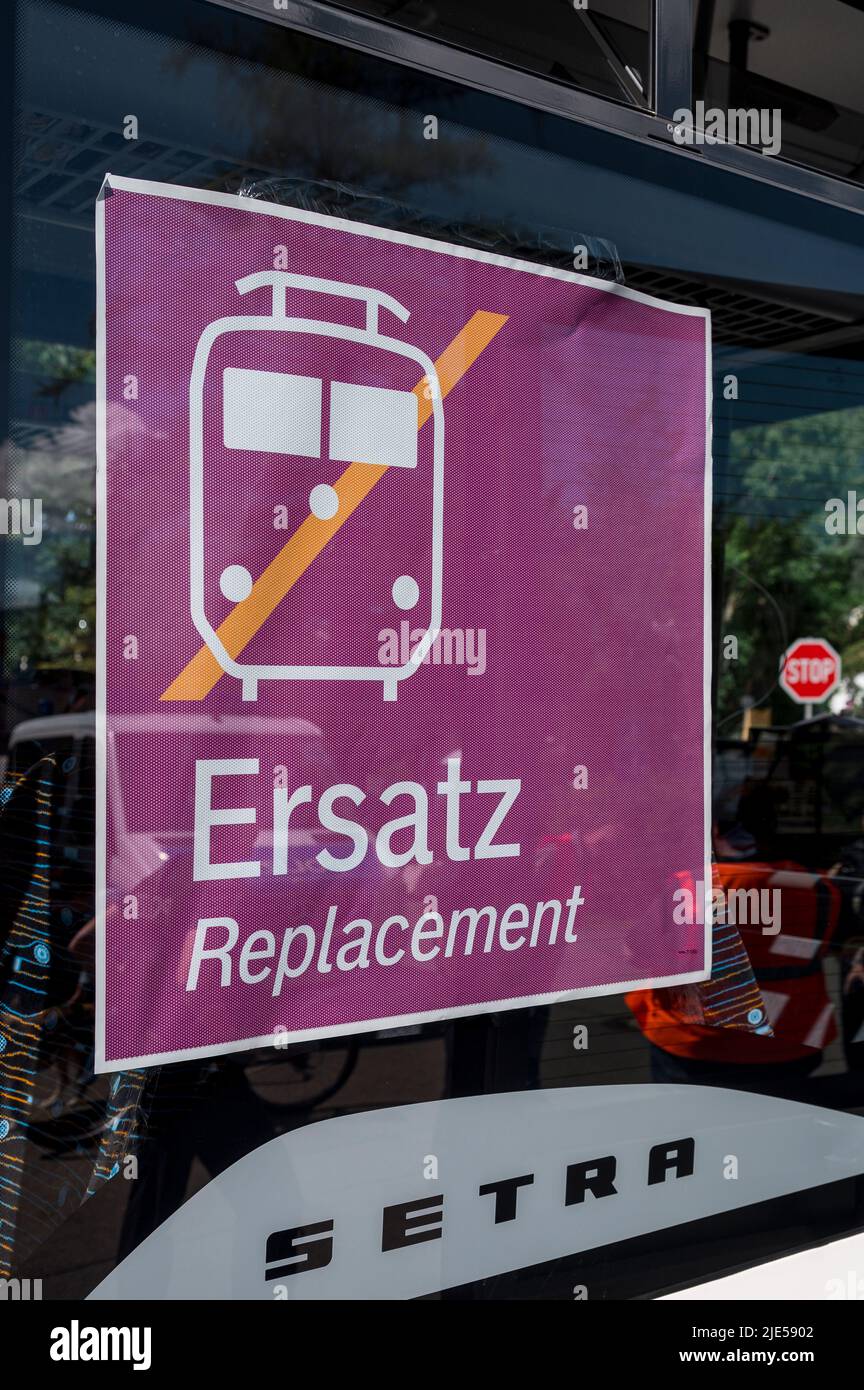 Rail replacement bus sign hi-res stock photography and images - Alamy