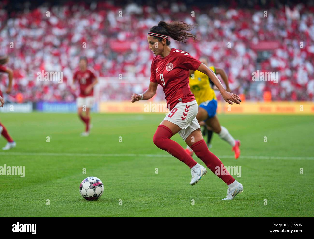 Parken Stadium, Copenhagen, Denmark. 24th June, 2022. Nadia Nadim of ...