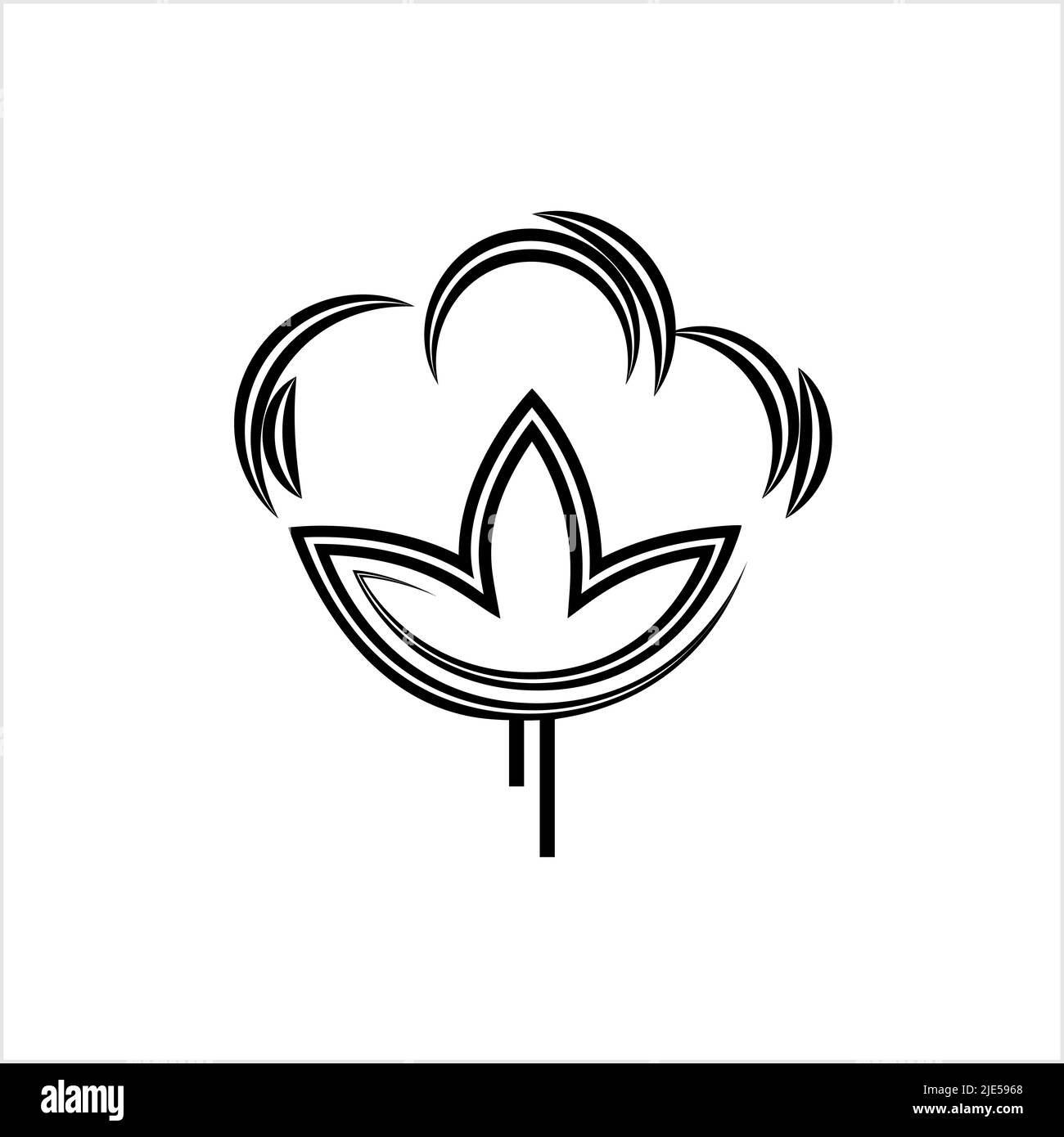 Cotton Flower Icon, Cotton Ball, Cotton Fiber Vector Art Illustration ...