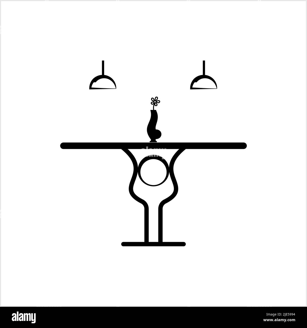 Dining table white tablecloth Stock Vector Images - Alamy