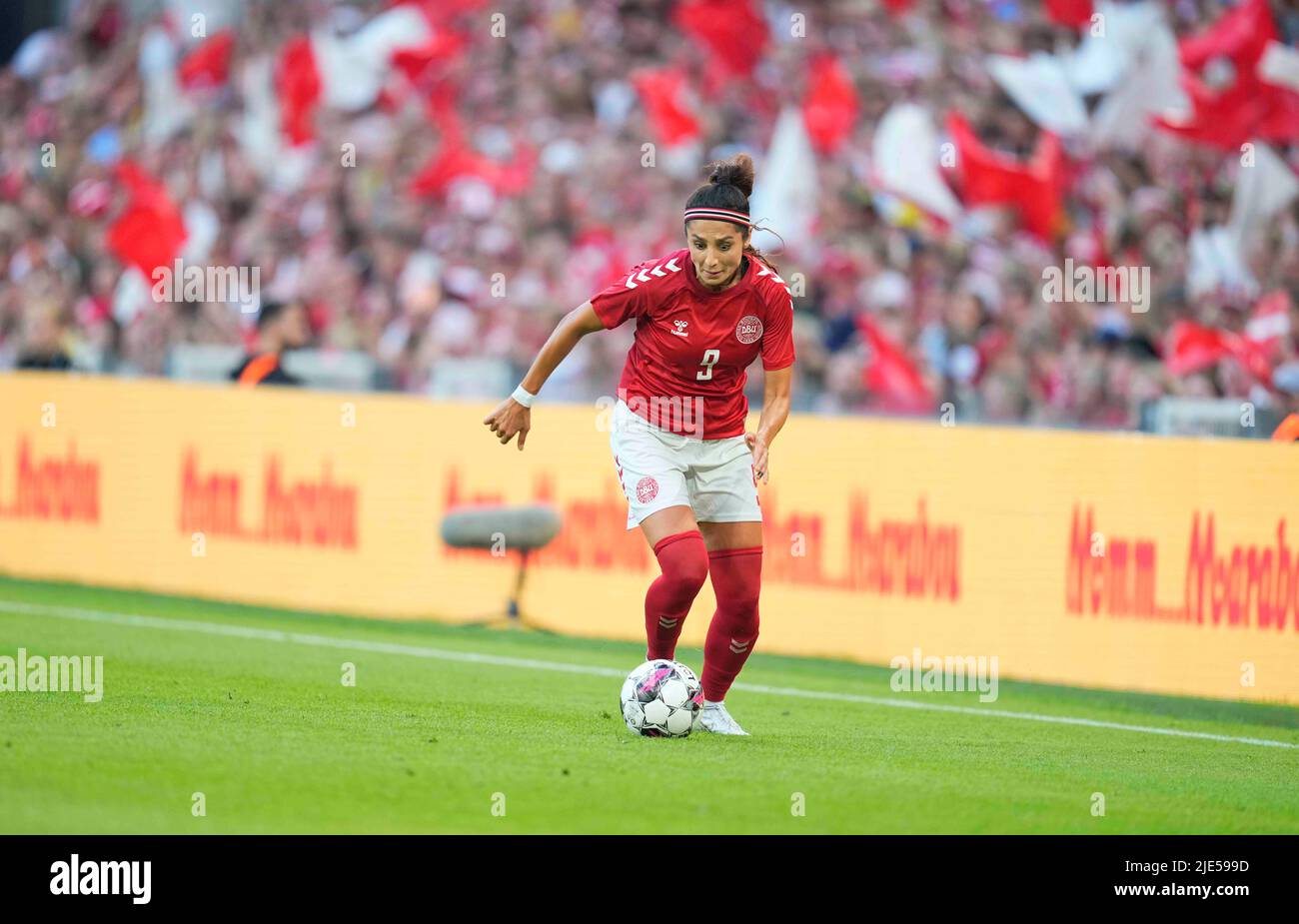 Parken Stadium, Copenhagen, Denmark. 24th June, 2022. Nadia Nadim of ...