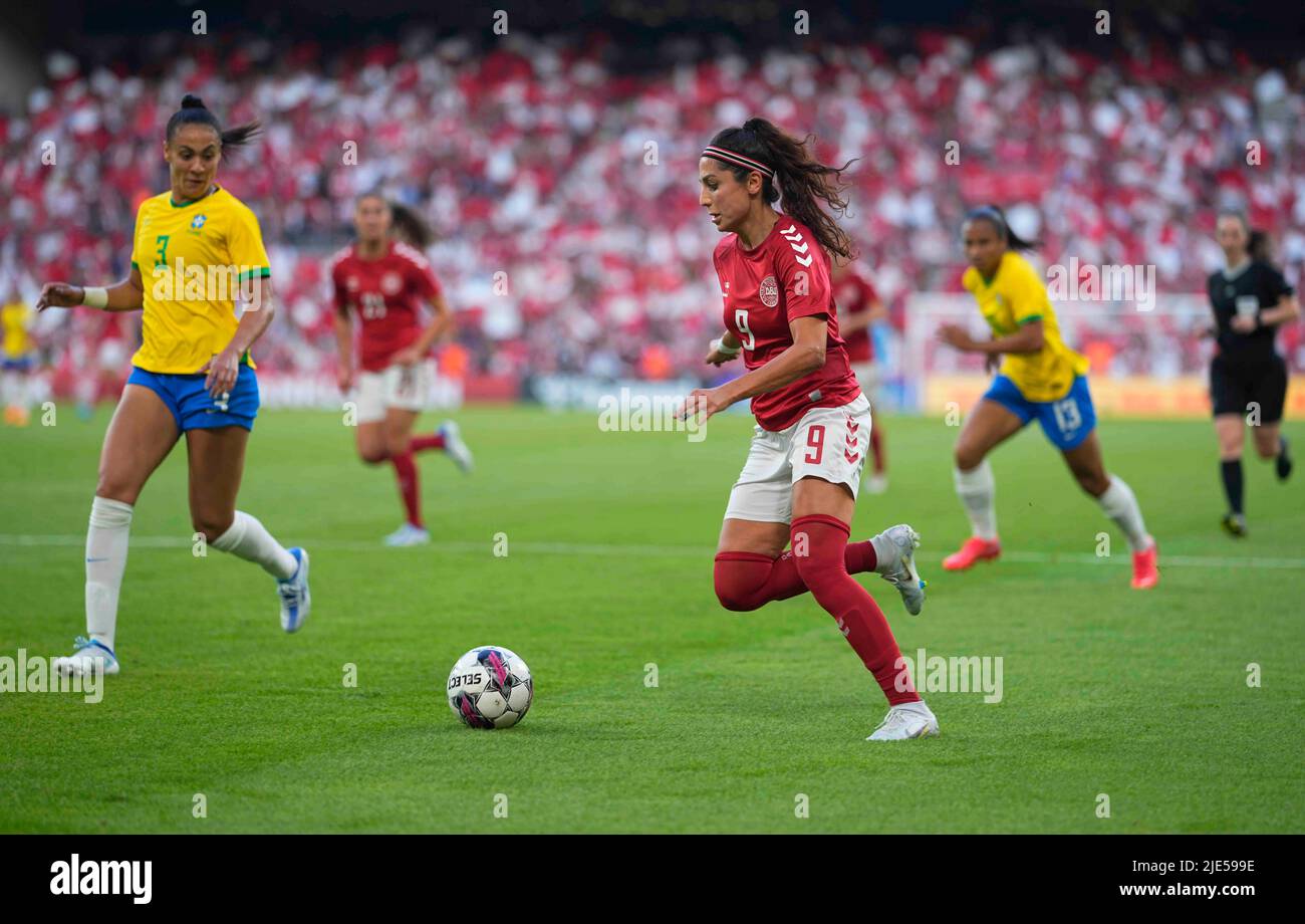 Parken Stadium, Copenhagen, Denmark. 24th June, 2022. Nadia Nadim of ...